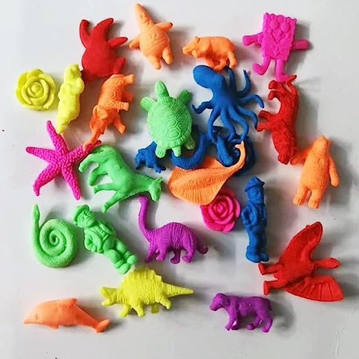 PACK OF 100-Animal Shape Crystal Rubber Jelly Growing for Decoration ...