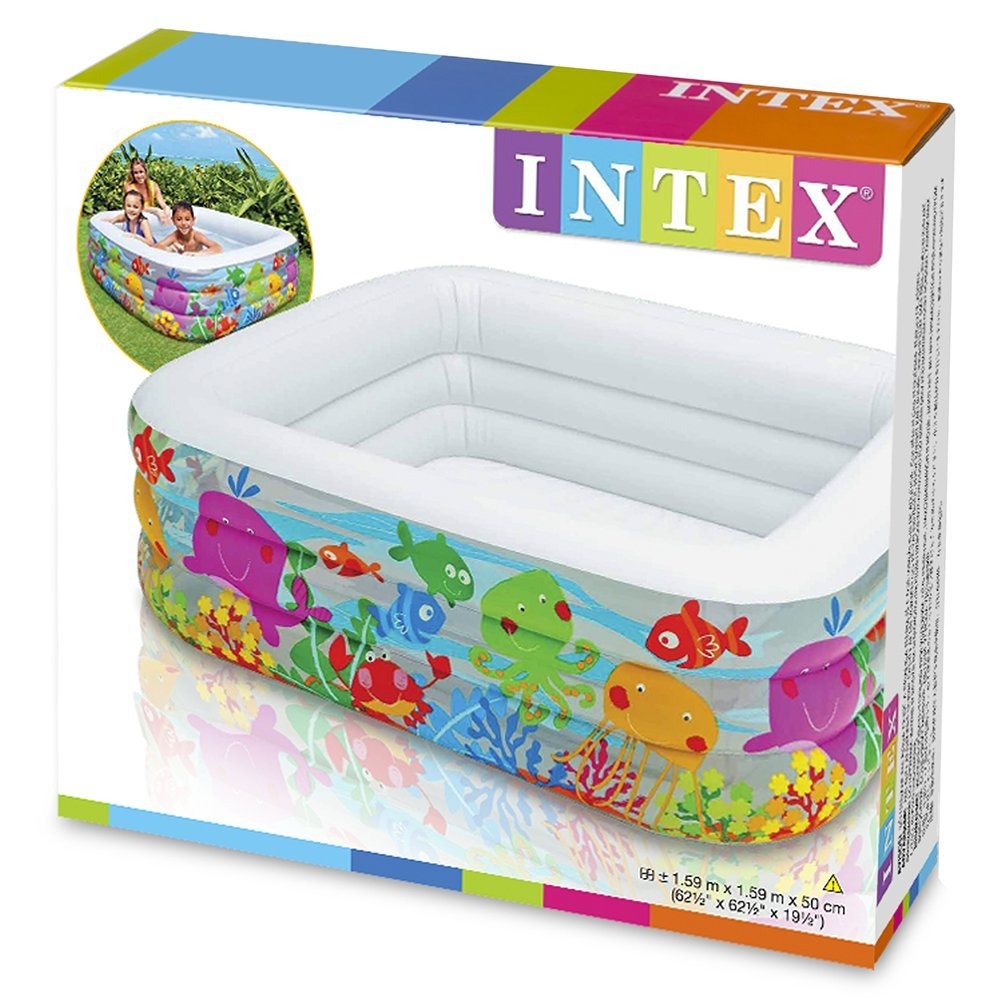 INTEX Swim Center Clear View Aquarium Pool ( 62.5" L x 62.5" W X 19.5 ...