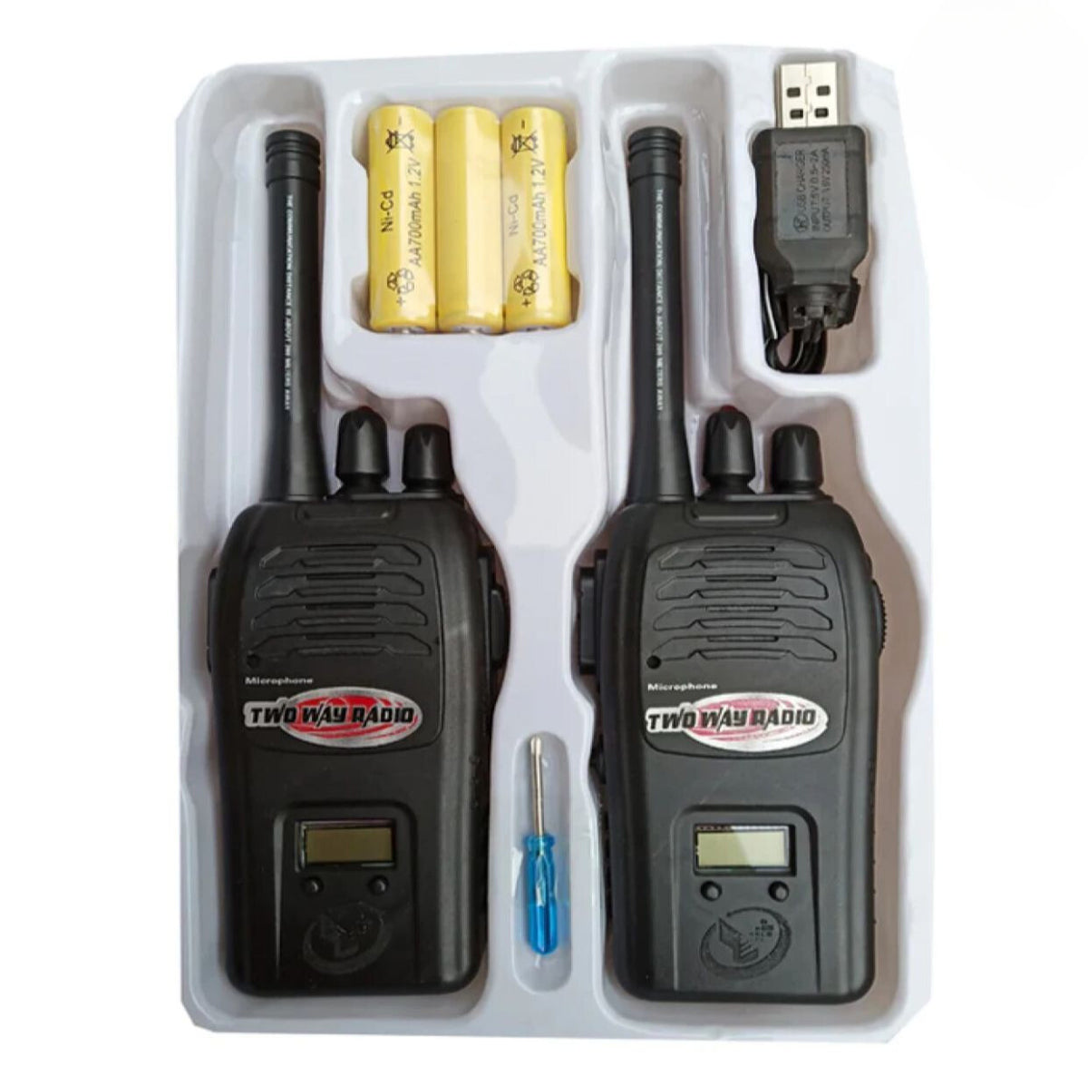 200 Meter Rechargeable Walkie-Talkie Noise Reduction Radio Play Pair T ...