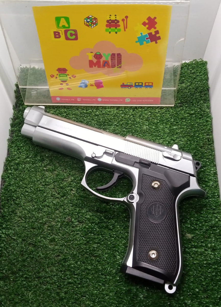 🔫 Silver Bretta BB Toy Machine | Realistic Action & Fun for All Ages 🎯 – Toymallpk