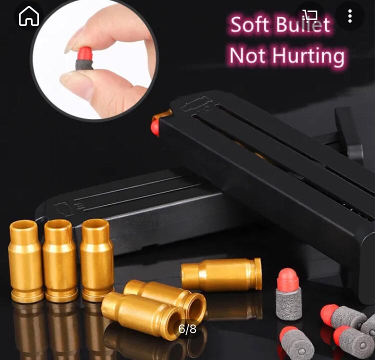 Shell Ejecting Magazine Toy Gun Soft Bullet Foam Blaster for Kids ...