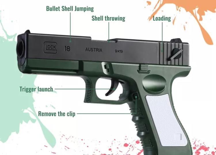 Shell Ejecting Magazine Toy Gun Soft Bullet Foam Blaster for Kids ...